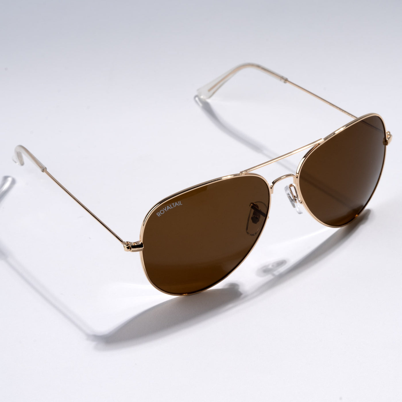 BROWN GLASS AND GOLDEN FRAME AVIATOR SUNGLASSES – Royaltail